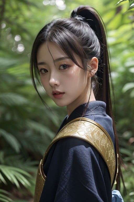 Samurai, Japanese, Ponytail AI Gay Porn